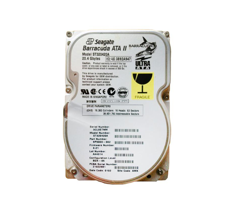 Seagate ST320420A BarraCuda 20.4GB 7200RPM IDE Ultra ATA/66 (ATA-5) 3.5 ...